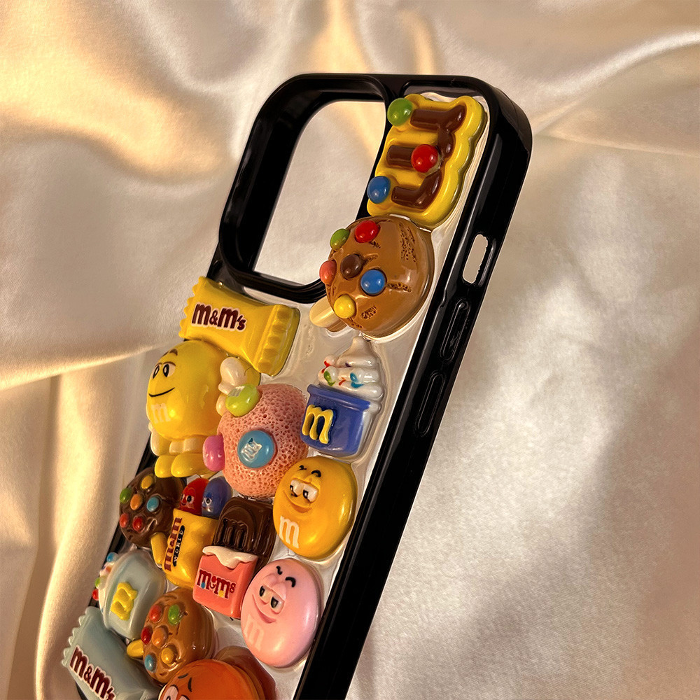 Funny 3D M&M's Glitter Gell Phone Case for Iphone 11 15 14 Pro Max 12 ...