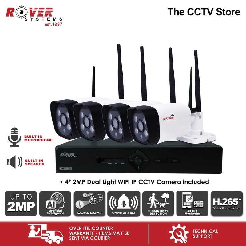 Rover Systems Home WiFi Kit in/ AUDIO (1) 8Channel Wi-Fi NVR + (4) 2MP ...