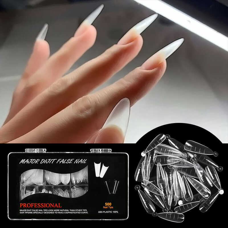 500 Pcs Acrylic Form Poly Gel Tools Forms Extension Mold For Home And ...
