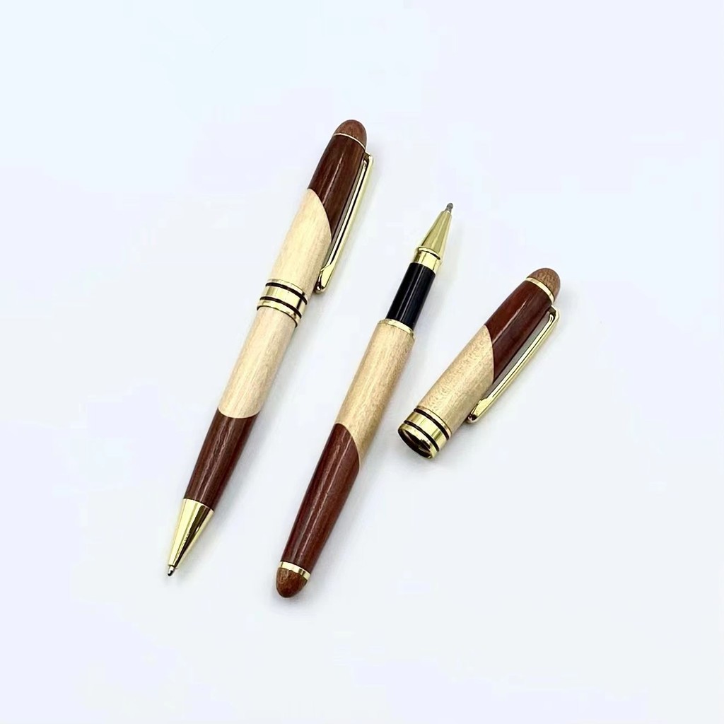 Rotating Wood Ballpoint Pen, High-end Signature Pen, Metal Solid Wood ...