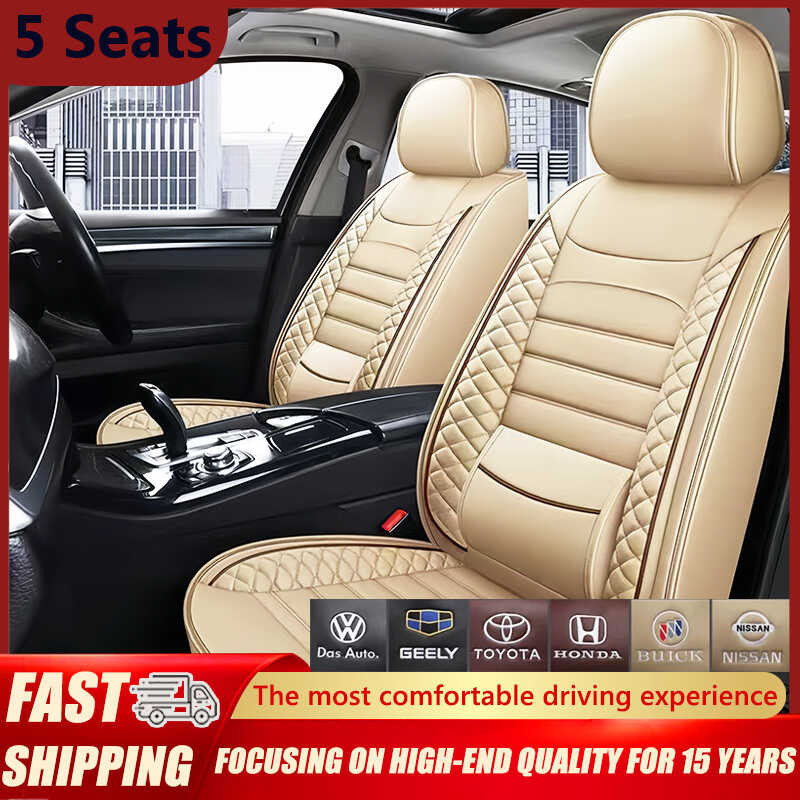 Totoong Kotse Katad Unibersyal Upuan Limang Ganap Sakop Protektor Ng ...