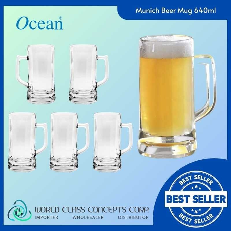 Glassware Ocean Munich Beer Mug 640ml/ 22 1/2oz Set ng 6(SM) | Shopee Philippines