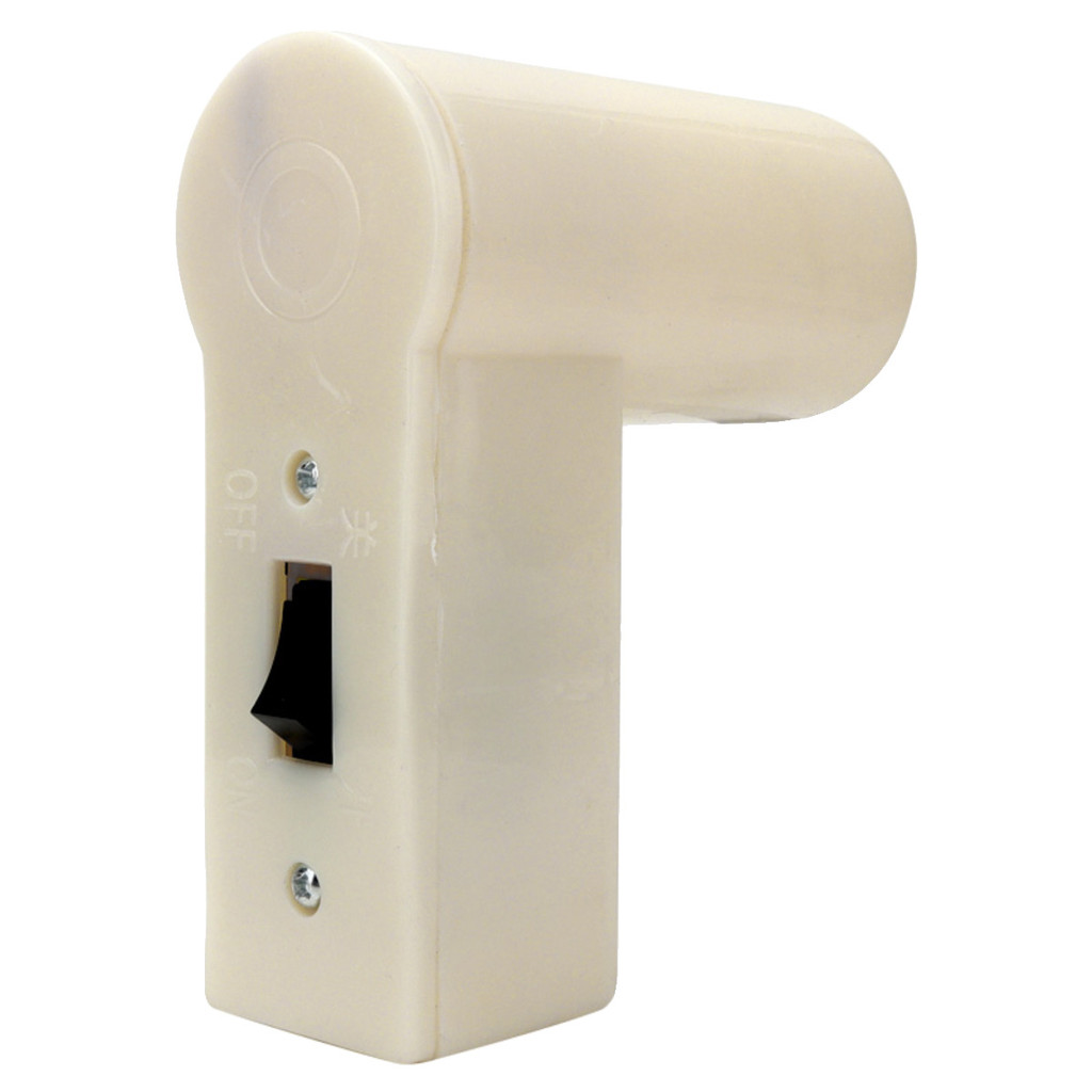 A 220V fat switch holding the concrete vibrator using a sheath ...