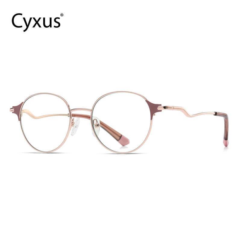 Cyxus Round Frame Computer Glasses Metal Frame Ultra-Light Uv400 ...
