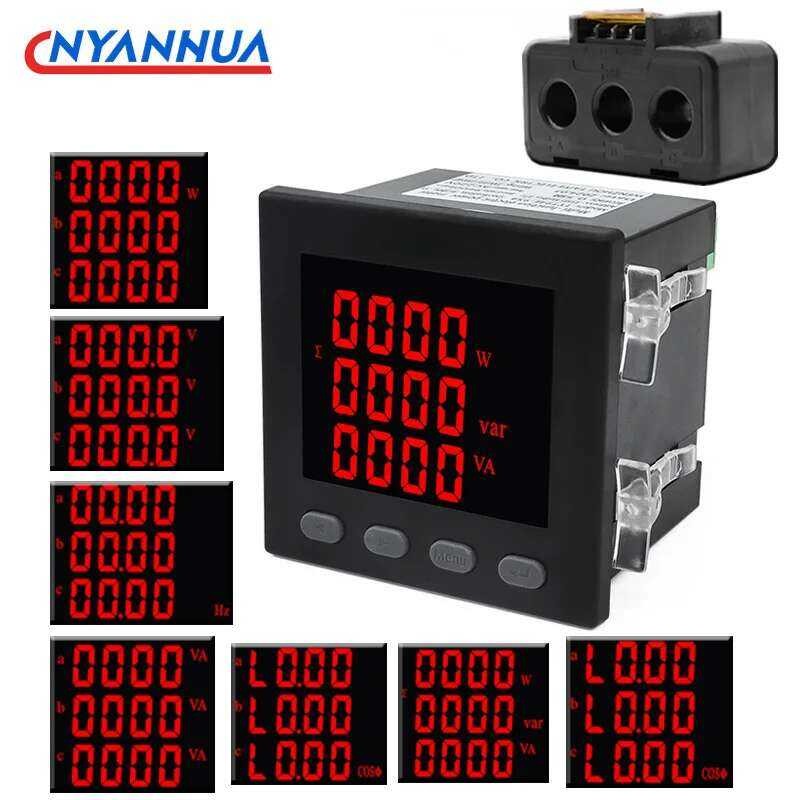 Tt Ac220 Three Multifunction Power Gamit Ang Rs485 3 Phase 4 Wire A V W Kwh Cos Hz Var Panel ...