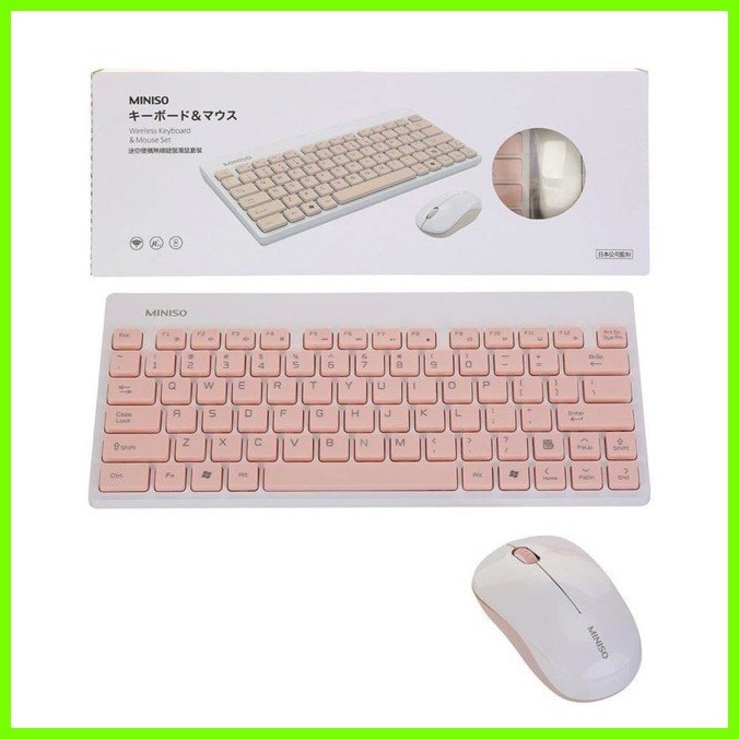 Miniso Wireless Keyboard Mouse Set Pink and Wireless Mouse Keyboard Set ...