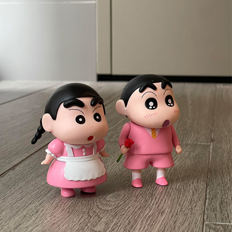 Pink Crayon Shin chan Interior Decoration Center Console Statue Couple ...