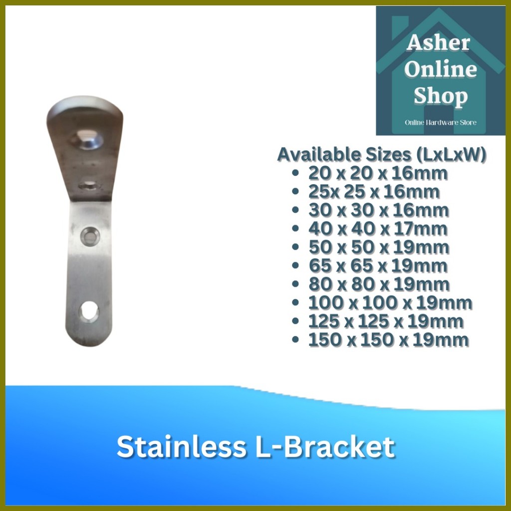 ¤ ☸ BIG Stainless Corner Bracket / L-Bracket / Angle Bracket (Size ...