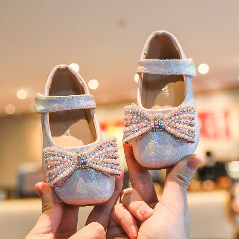 2022 Sapatos Para Sa Mga Bata Spring New Single Girls' Rhinestone Pearl ...