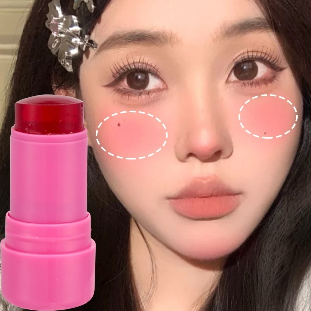 8 Colors Water Jelly Tint Blush Stick Lip Eye Cheek Brighten Rotatable Blusher Cream
