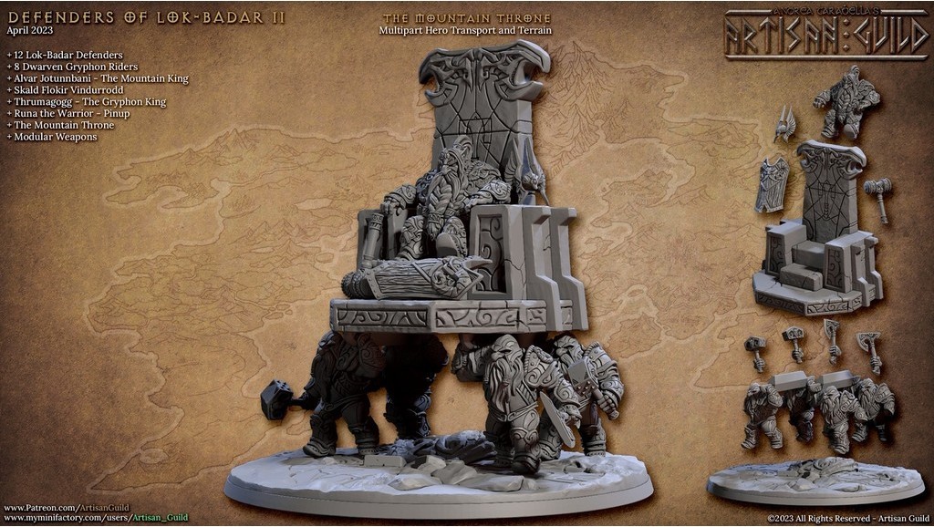 [Board Game Chess Piece DND] Defender Dwarf 1/48 Pen Painted White ...