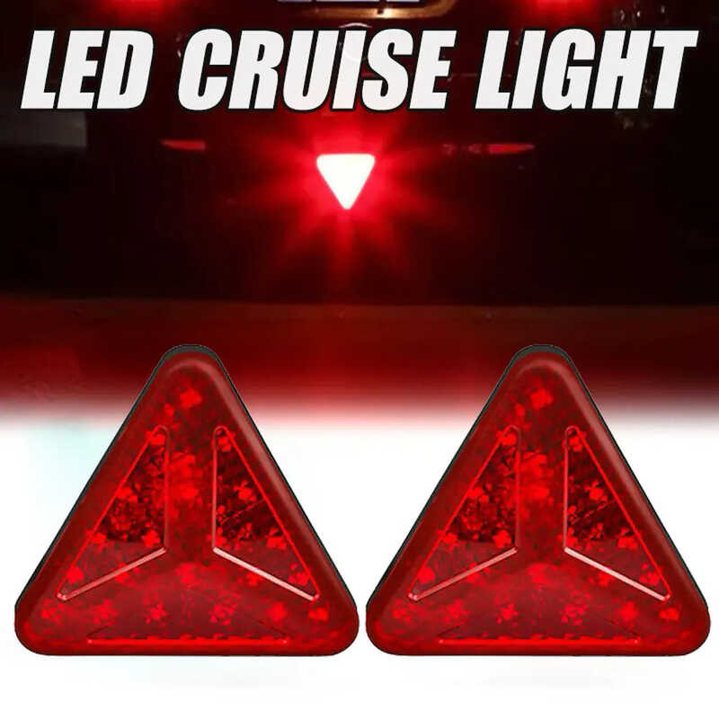 LED Rear Tail Light 12V Reverse Safety Strobe Lamp Triangle Style Car ...
