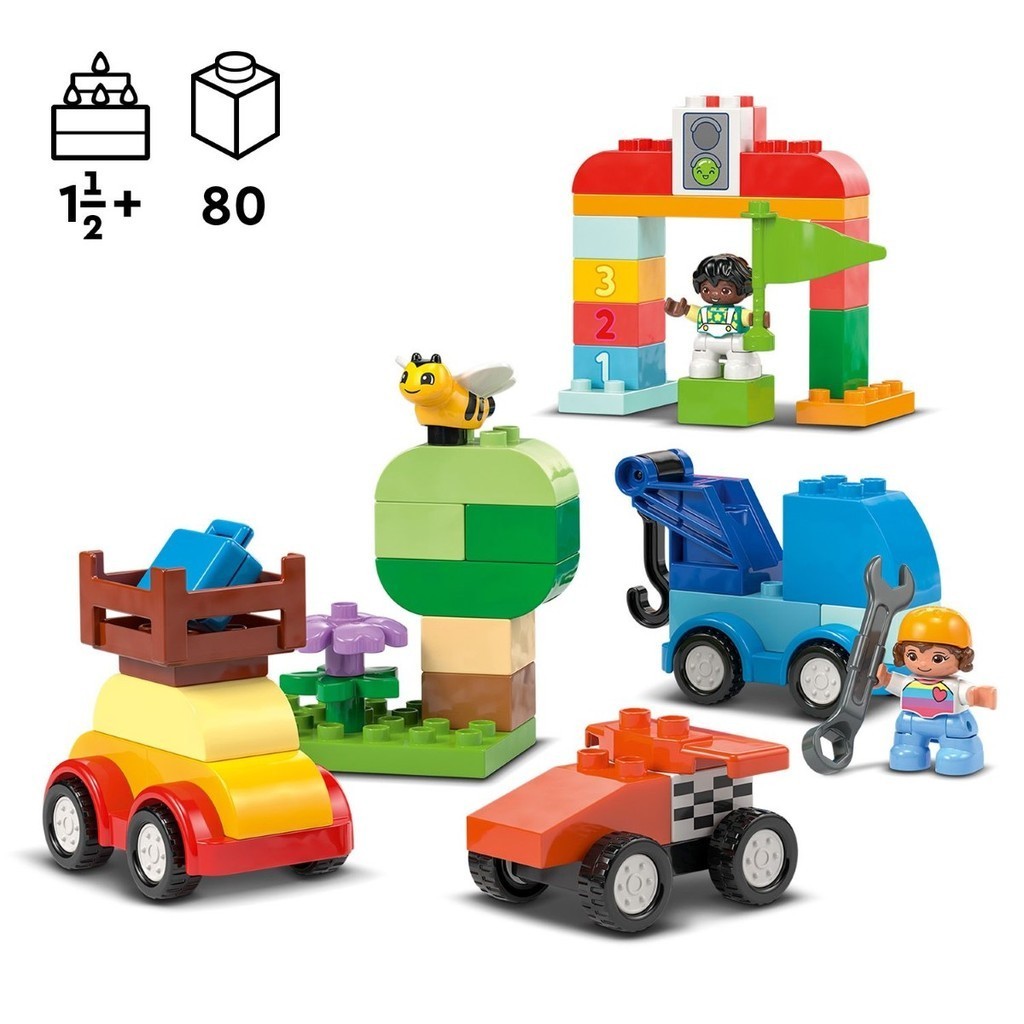 LEGO 10439 Duplo Cars and Trucks Brick Box Building Toy Set (80 Pieces ...