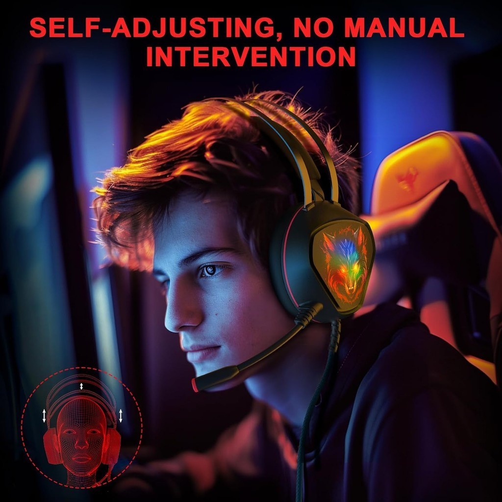 SPRISE CM7000 Gaming Stereo Headphone Wired Over-Ear Headsets with ...