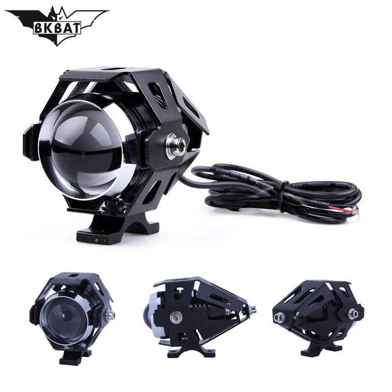 12V Motorcycle 125W LED Headlight Flash Waterproof MOTO Fog Spot Head ...