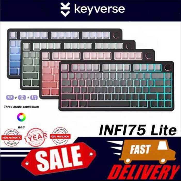 Lite Keyverse Infi75 RGB Wireless Three Mode Gaske Structure Side Engraved Full Key Plable DIY ...