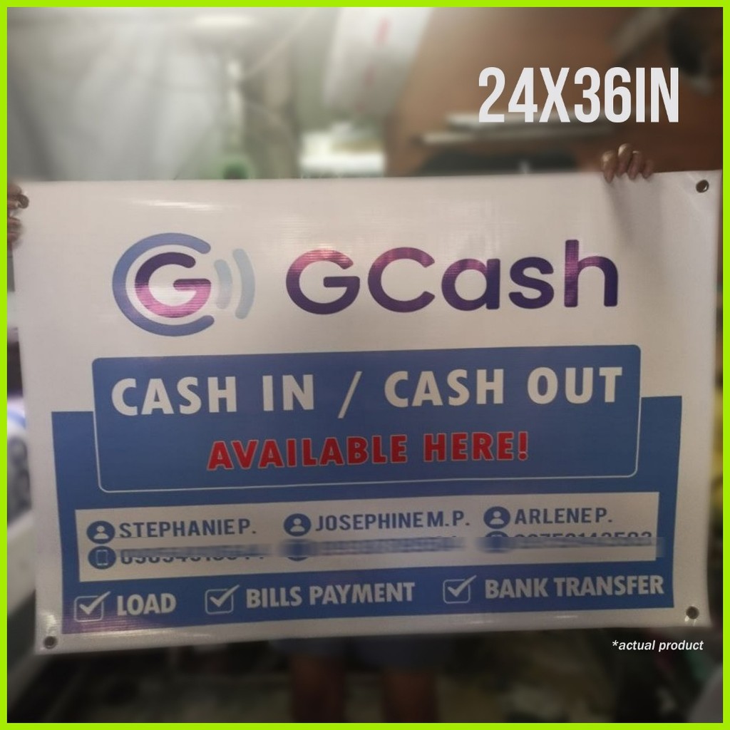 § Gcash Cash In and Out Bussines Sign Waterproof Tarpaulin Laminated ...