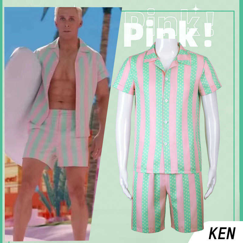 Live action movie Barbie cosplay Ken dress leggings cosplay swimsuit ...