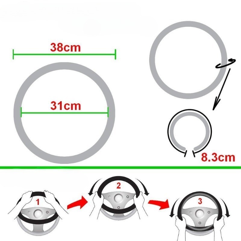 38cm Microfiber Leather Sport Car Steering Wheel Cover for Mitsubishi ...