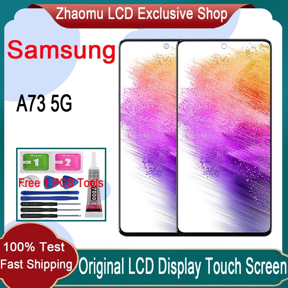 in stock Original AMOLED Samsung Galaxy A73 5G LCD Display Touch Screen With Frame Replacement ...