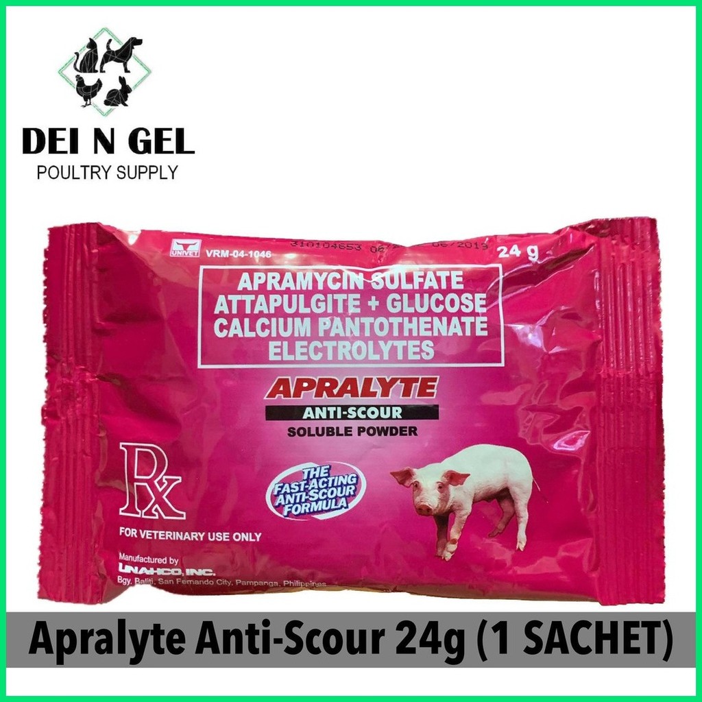 ☸ 100% ╰ Apralyte Anti-Scour for Pig 24grams (1 Sachet) | Shopee ...