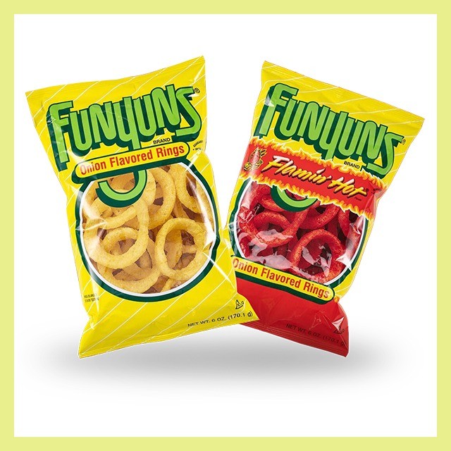 Funyuns Brand Onion Flavoured Rings / Funyuns Brand Flamin' Hot ...