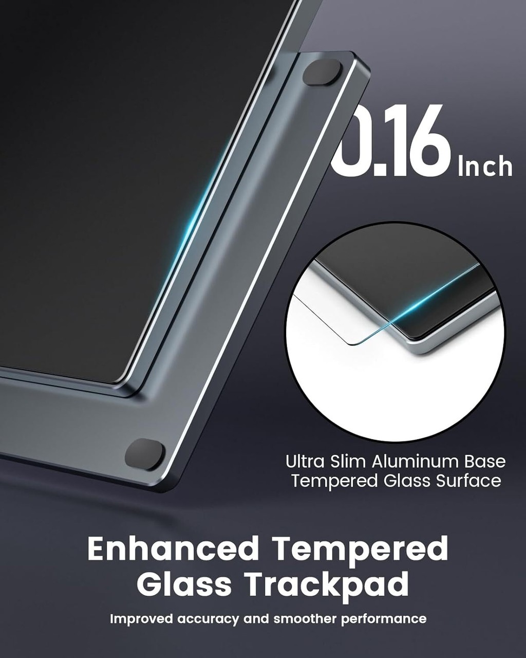 JOMAA Upgraded Trackpad Touch Mouse Smooth Glass Surface Multi-Touch ...