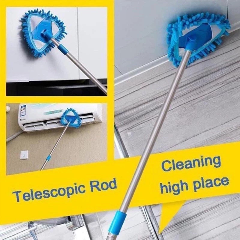 2M 360° Degree Rotatable Adjustable Triangle Cleaning Mop Retractable ...