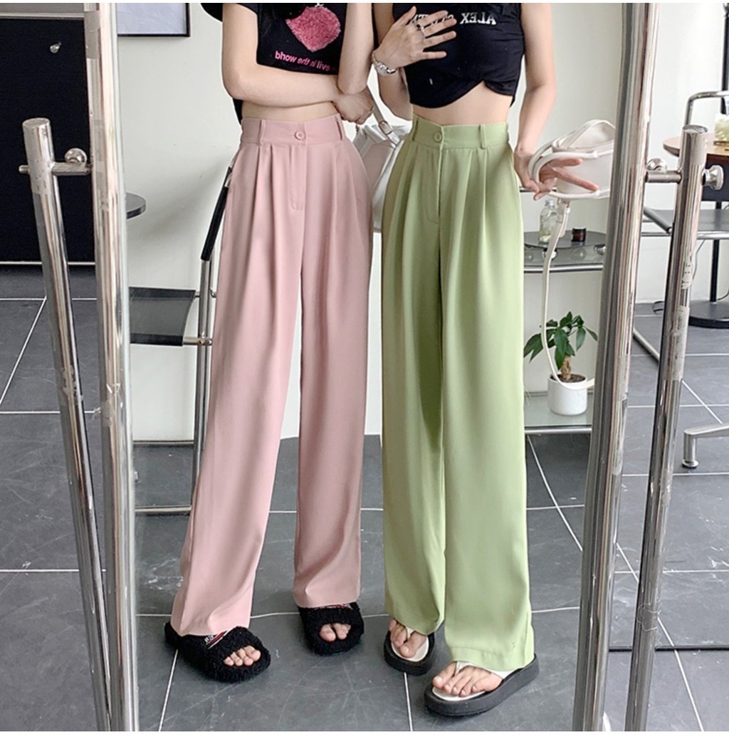 VELIN S-6XL (23-46) Plus Size Pants For Women Straight High Waist Suit ...