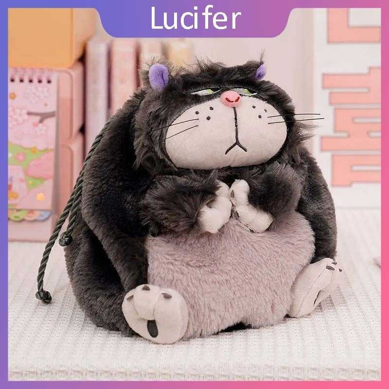 Lucifer Anime Cat Portable Drawstring Pocket Plush Toy Kawaii Cute Doll ...
