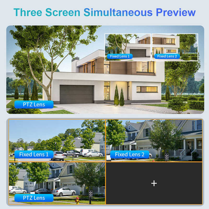 VISION LS 8K 16Mp 4-Lens 3-Screen WIFI CCTV 10X Hybrid Optical Zoom ...