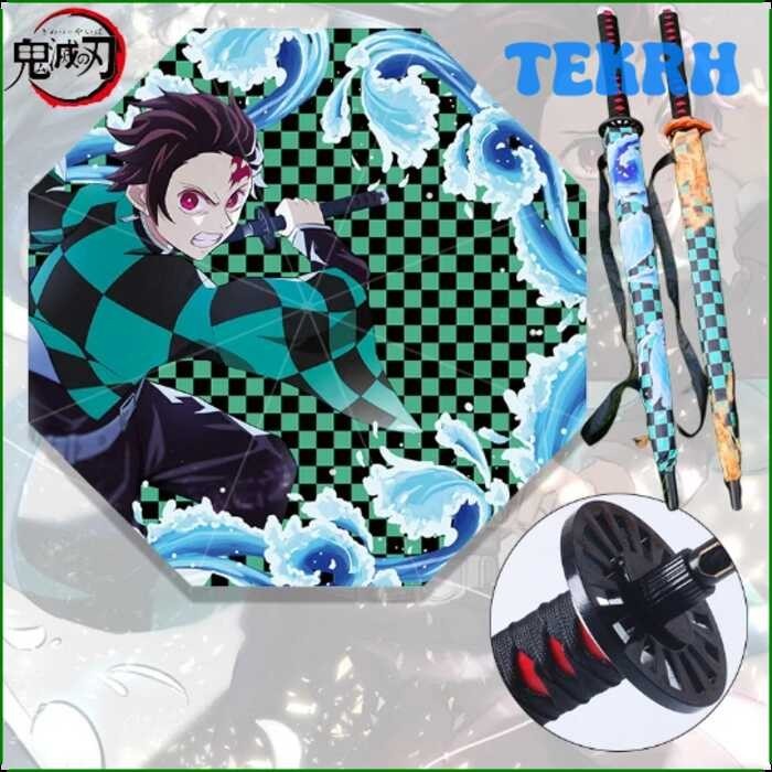 TEKRH Demon Slayer Long Handle Kimetsu No Yaiba Kamado Tanjirou Cosplay ...