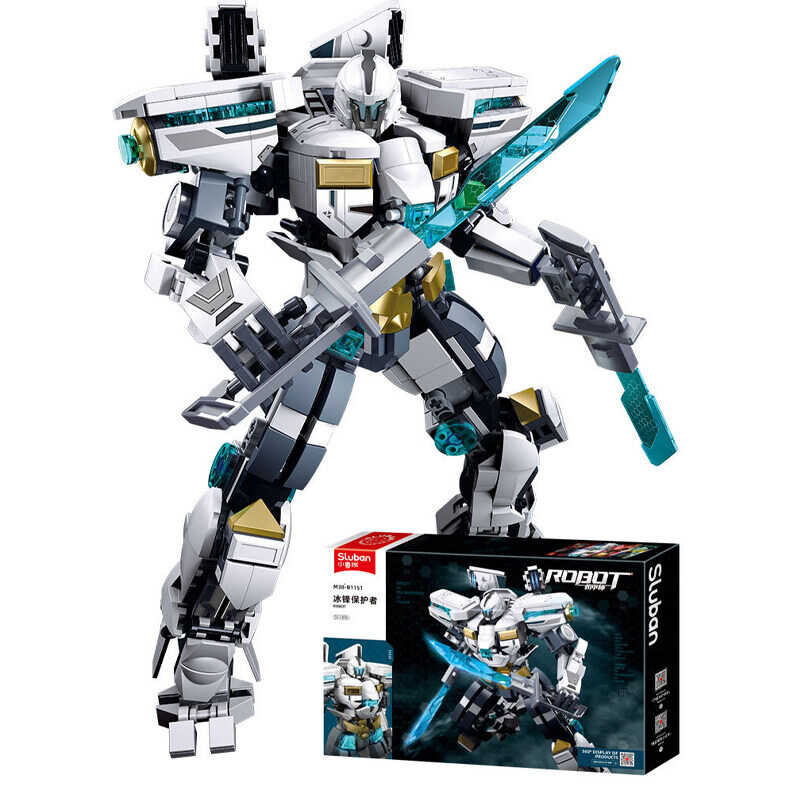 561Pcs & Sluban White Guardian Robot Warrior Building Blocks Mech ...