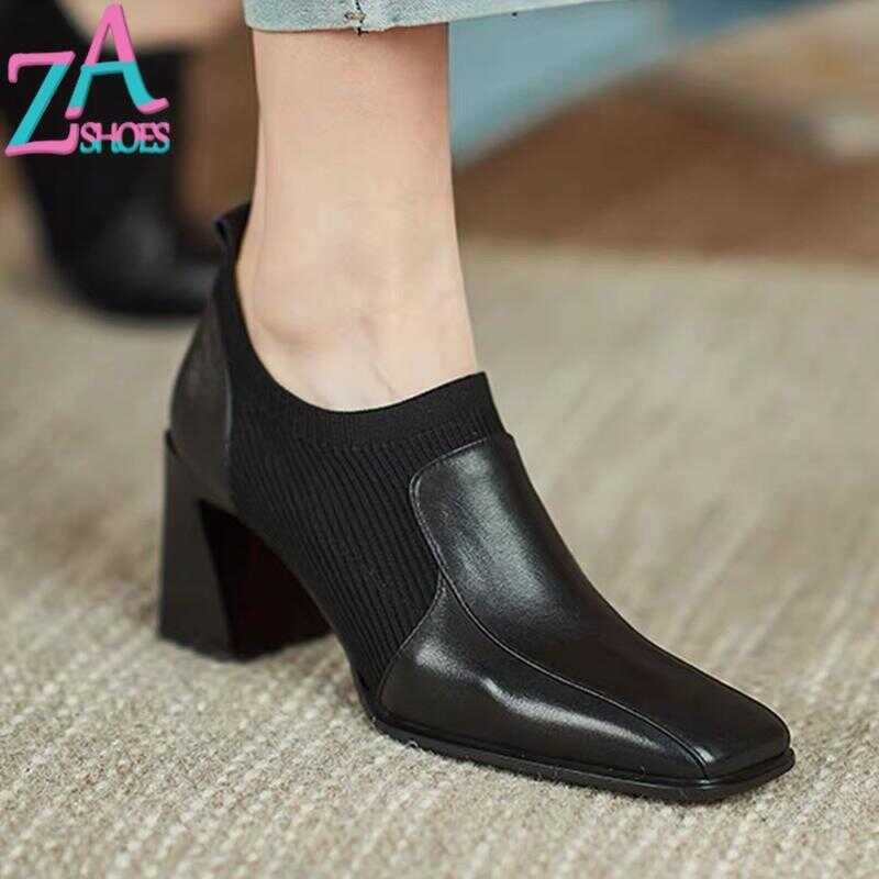 Ankle Black ZAZA Martin Boots Fashion For Office Genuine Leather Women ...