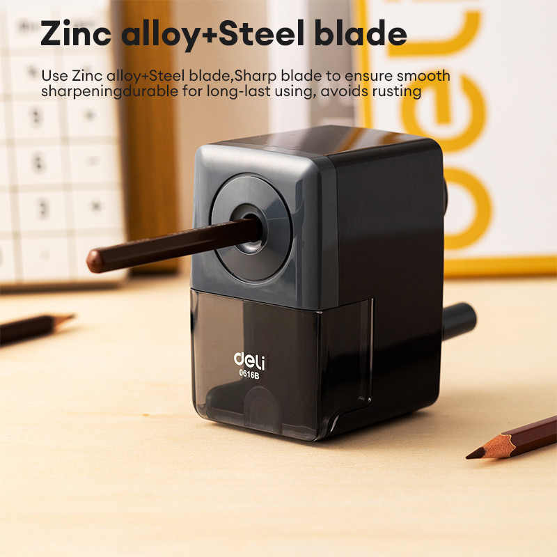 Deli E0616B Rotary Pencil Sharpener Hand Crank Manual Mechanical Pencil ...