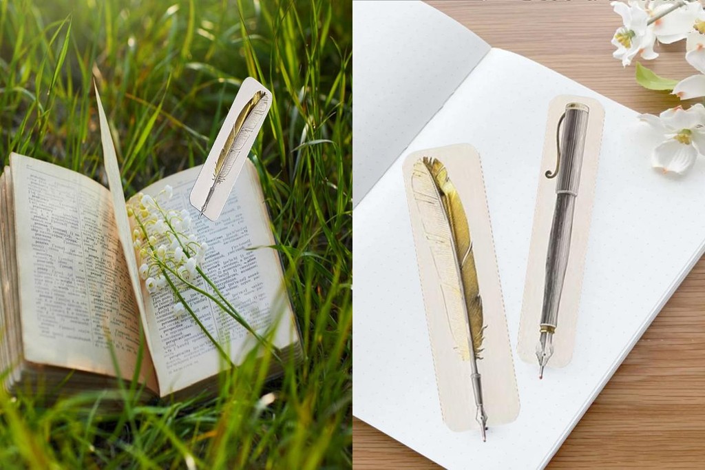 Gzjjx Flat Paper Pen Paper Pens Bookmark Ultra-thin Paper Pen Bookmark ...