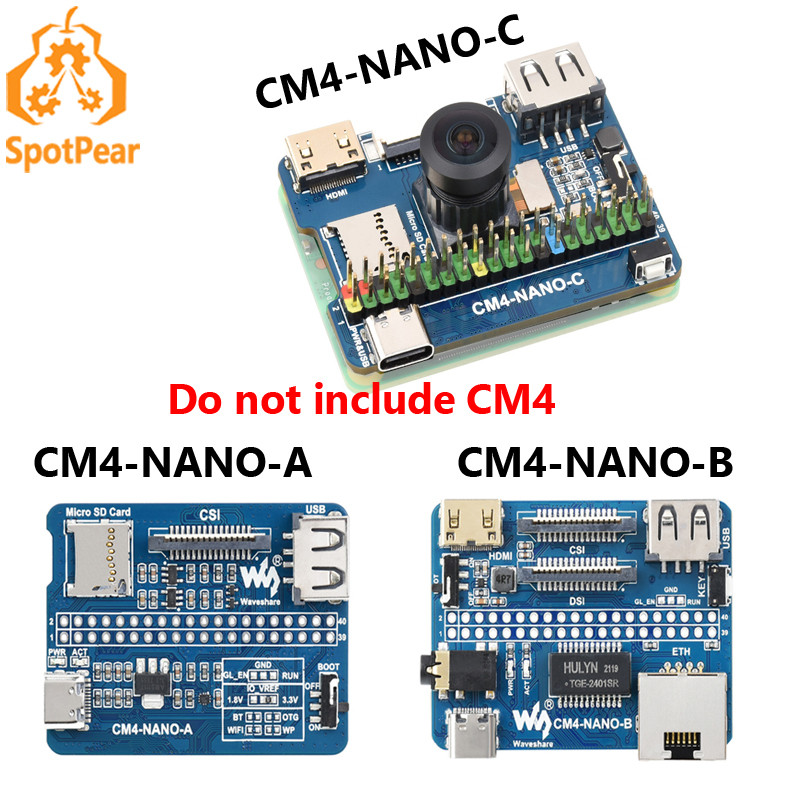 Raspberry Pi Compute Module 4 Nano Base Board Option CM4-NANO-A/B/C IO ...
