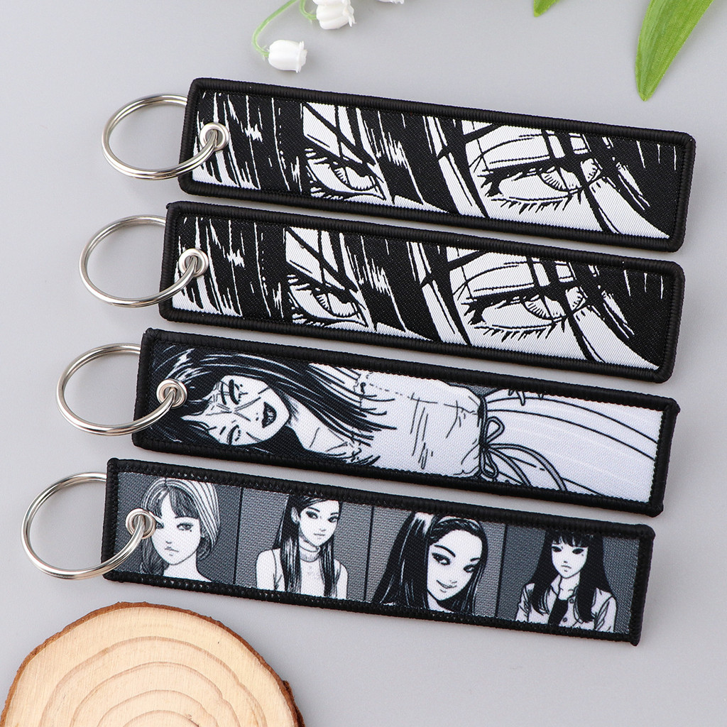 Japanese Anime tomie kawakami Embroidery Chaim Keychain Key Fobs Holder ...