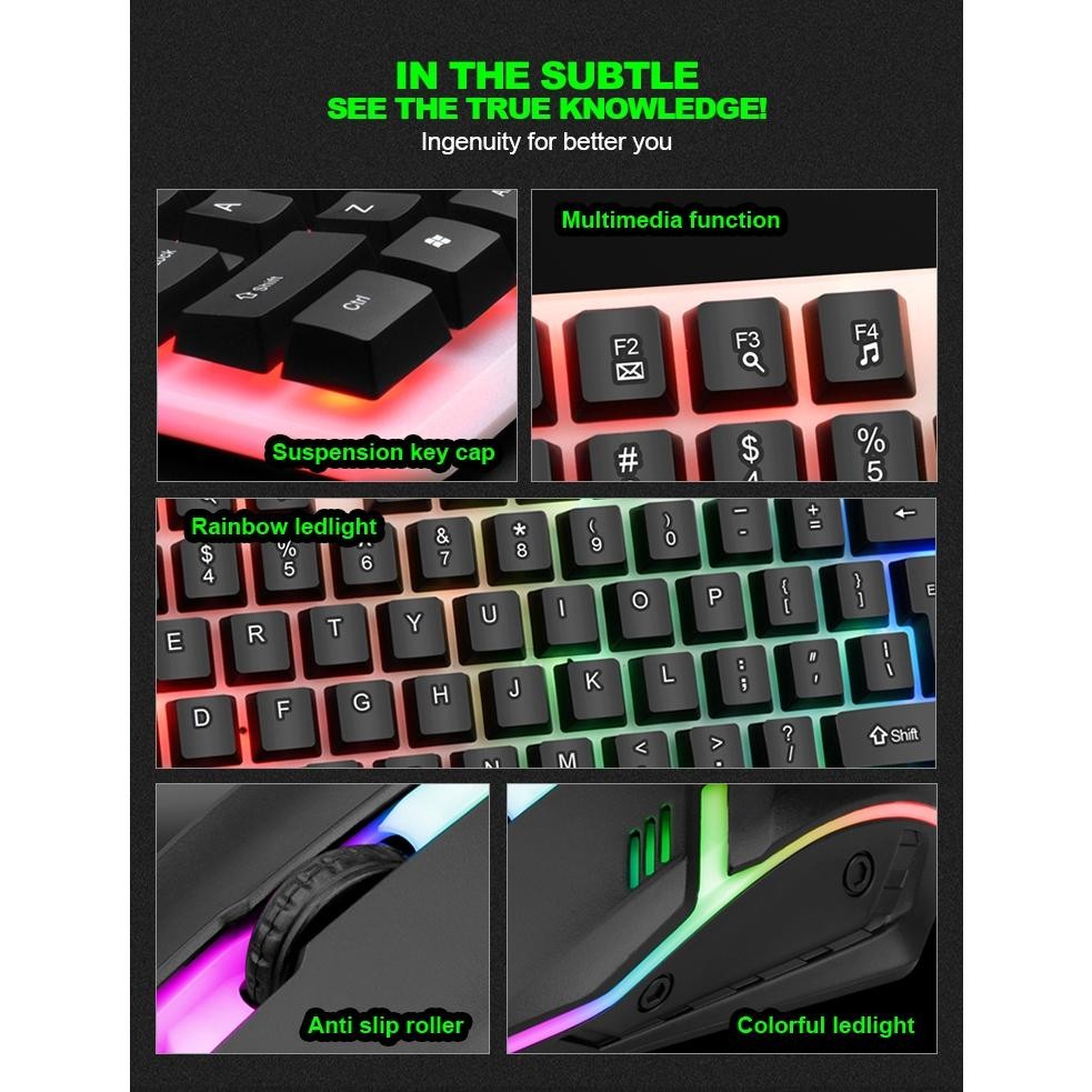 Zeus X Limeide Gtx-350 Colorful Led Gaming Keyboard Mouse Set ...