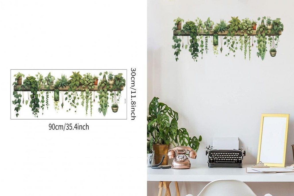 [Ma] Green Plant Wall Stickers Plant Wall Decorative Stickers Green ...
