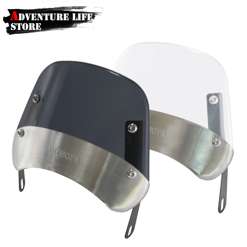 Wind Deflector 5-7 inch Windshield Retro Cafe Racer Headlight ...