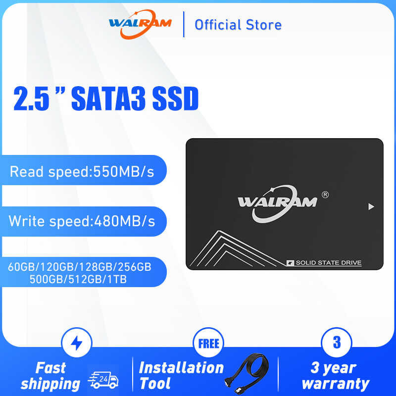 SSD Walram 64Gb 120Gb 128Gb 240Gb 256Gb 480Gb 512Gb SSD 2.5 Hard Drive ...