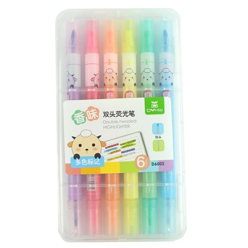 Dual Tip Cute Highlighter Set with Case | Shopee Philippines