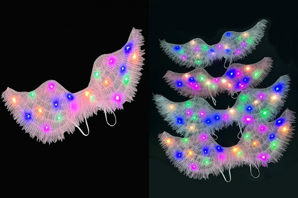 New* Elastic Strap Angel Wings Costume Party Wings Colorful Led Light ...