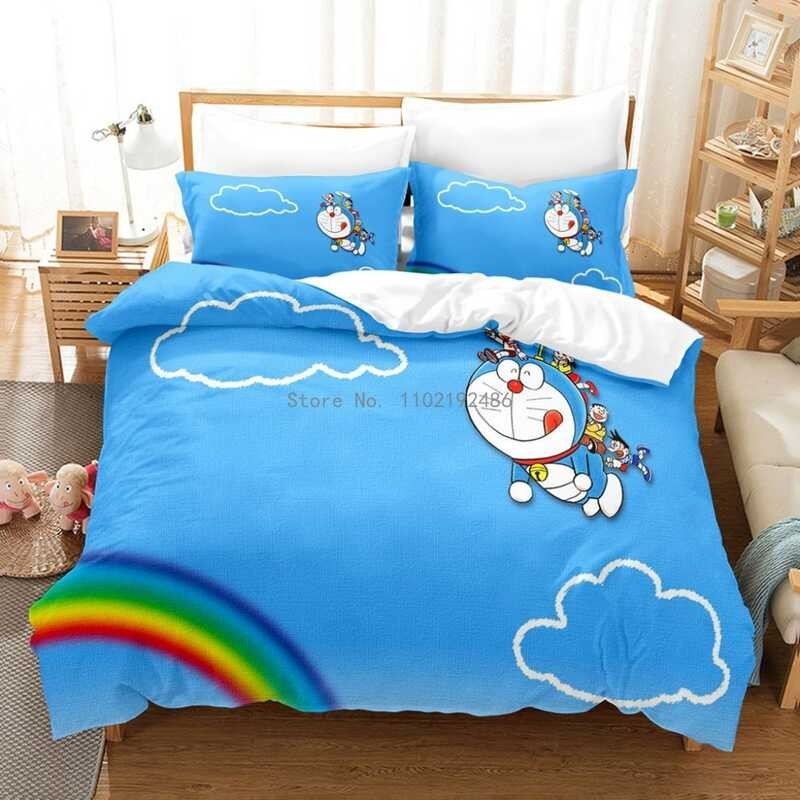 Sets Doraemon Bedding Nobita Nobi Twin Full Size Quilt Bed Duvet Cover ...