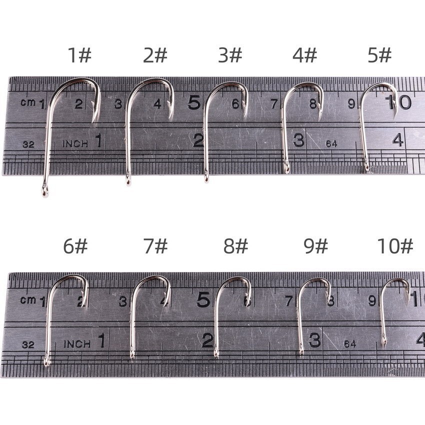 50pcs Set Fishing Long Handled Hook with Double Back Thorns, High ...