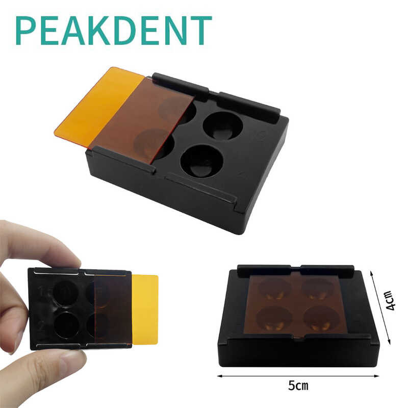 4 Lubang Dental Veneer Storage Box Shade Light Case Membrane Teeth ...