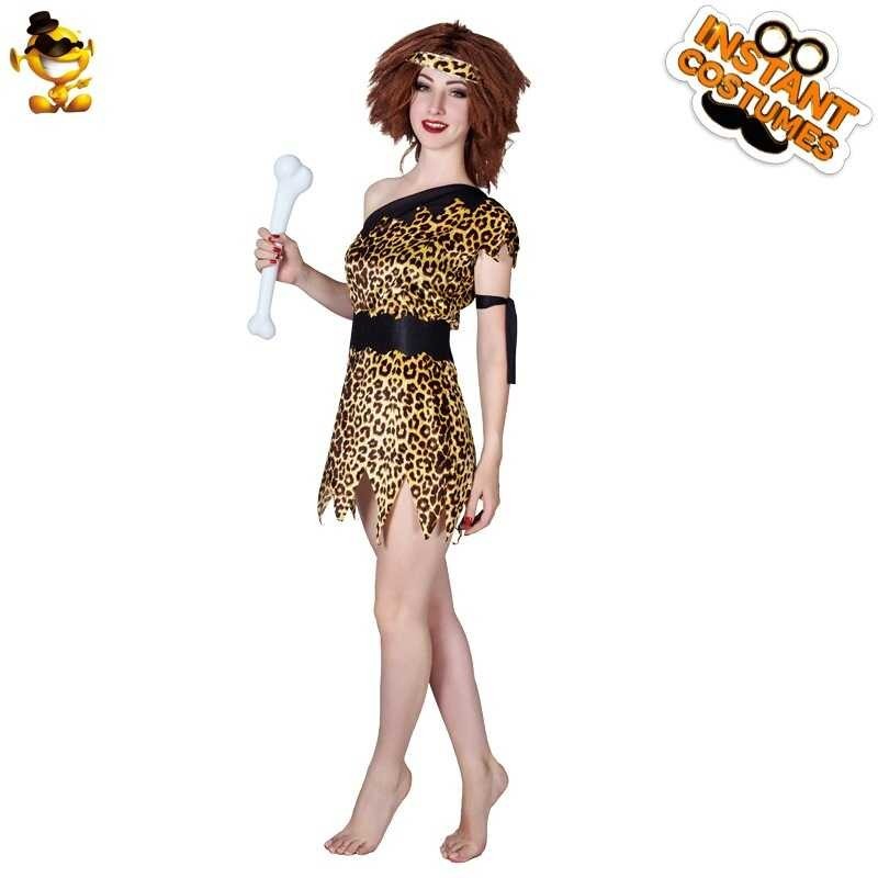 [Unk] +““+″ Halloween Kababaihang Aboriginal Savage Leopard Print ...