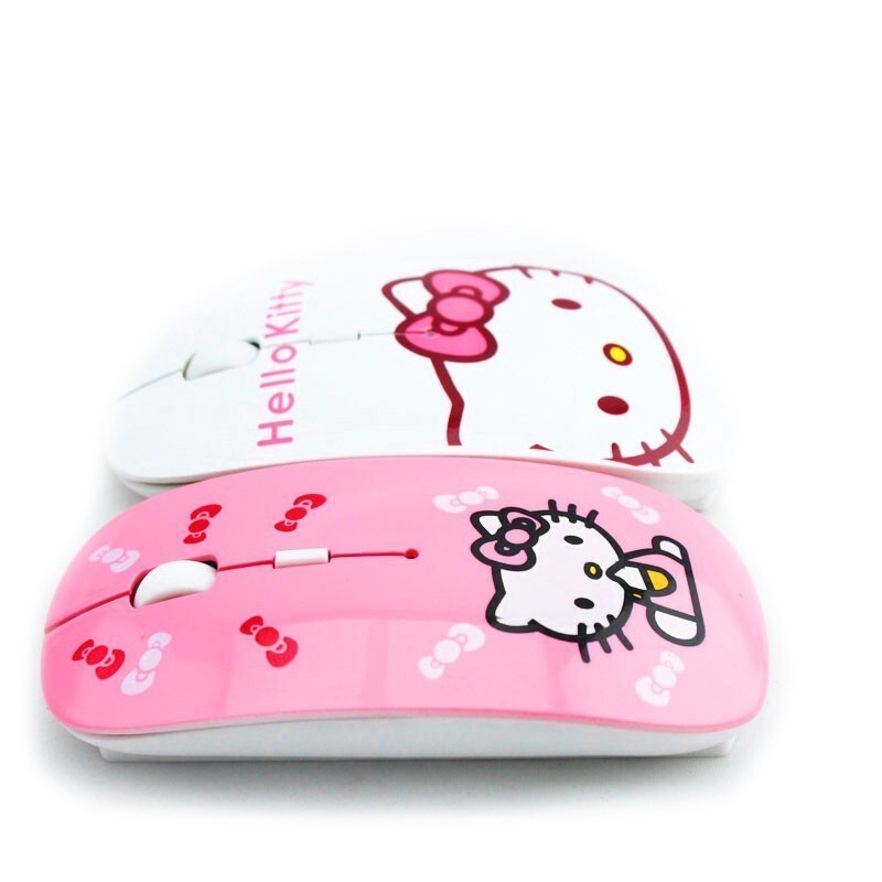 2.4Ghz USB Optical Wireless Mouse Hello Kitty Pink Wireless Mouse Mini ...