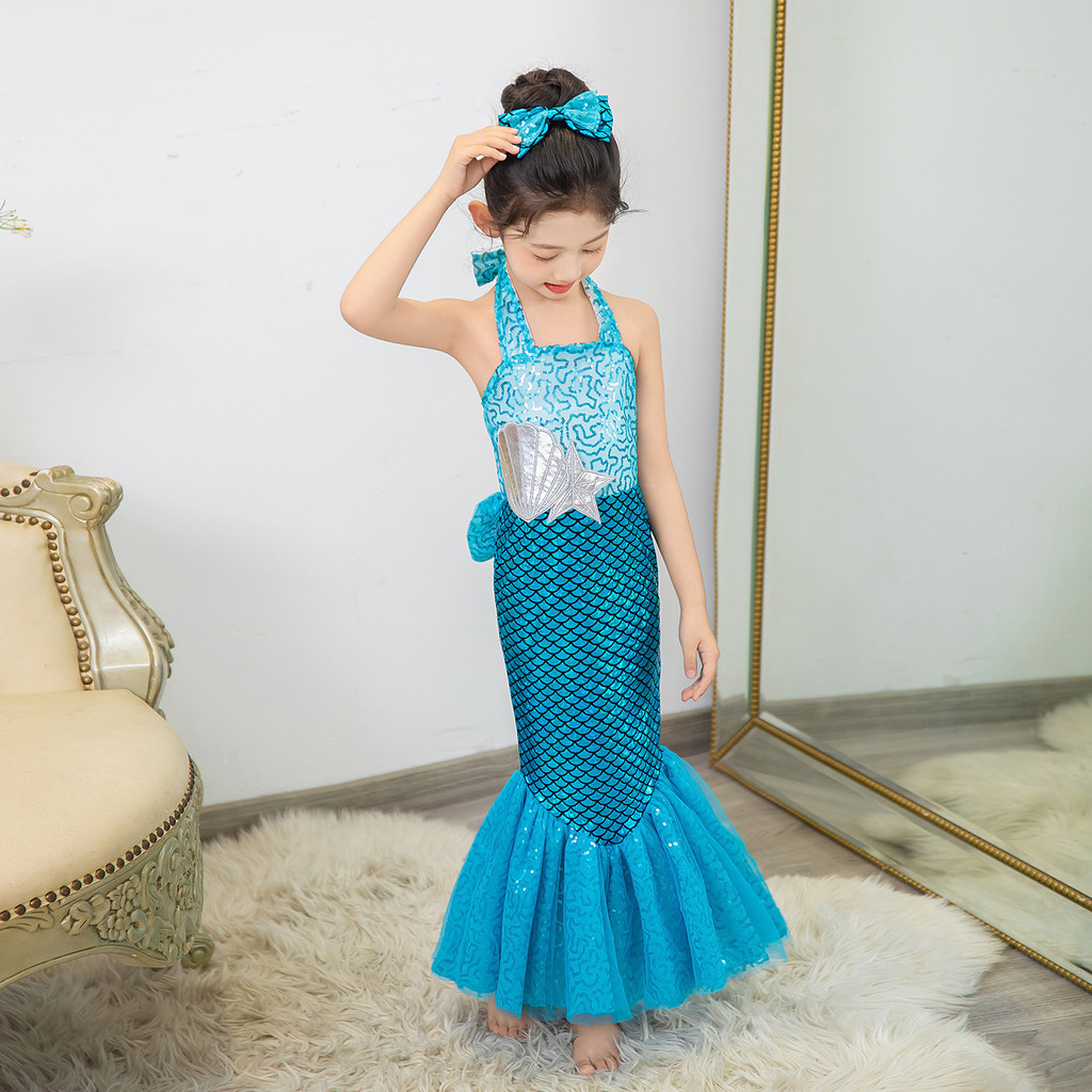 Ariel Mermaid Dress Fancy Fish Tail Princess Dress The Little Mermaid ...